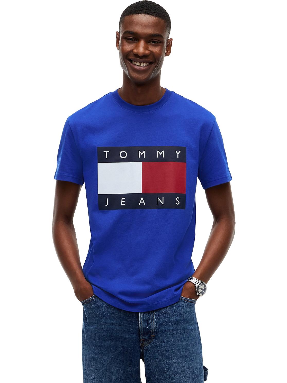 TOMMY HILFIGER men's tommy jeans big flag logo t-shirt -